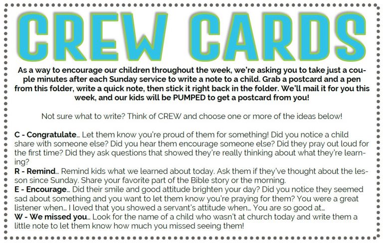 Connect with Kids Throughout the Week with Crew Cards – Deeper KidMin