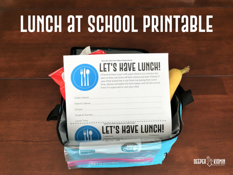 Lunch at School Printable – Deeper KidMin