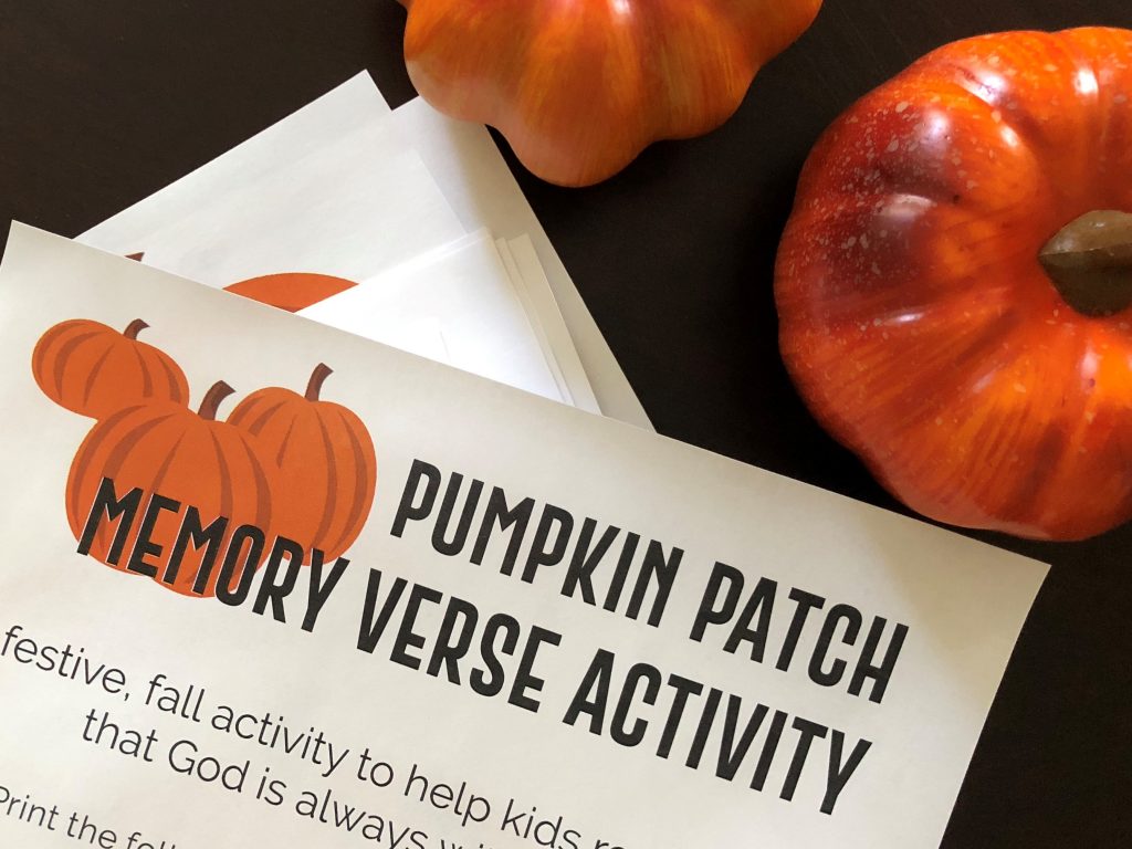 Pumpkin Patch Memory Verse Activity – Deeper KidMin