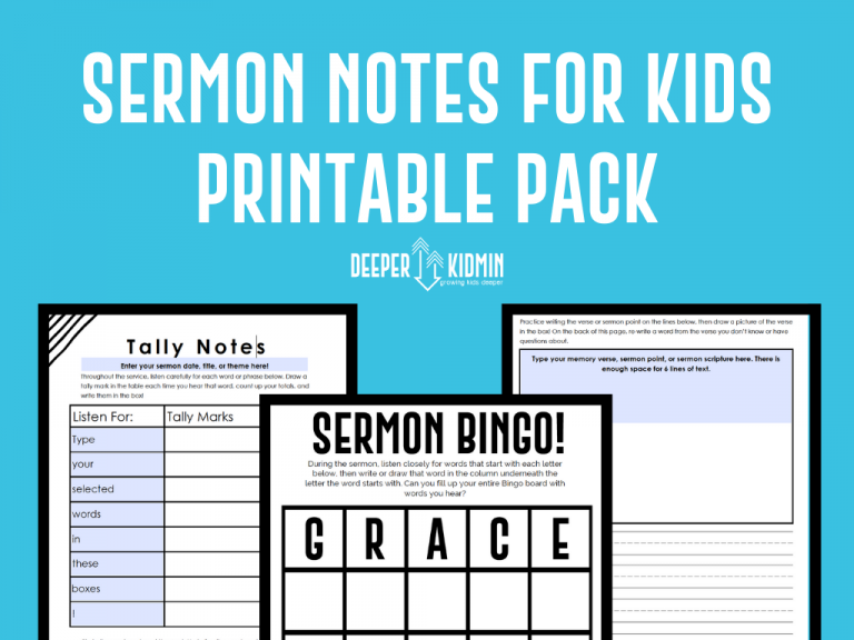 Sermon Notes for Kids Printable Pack – Deeper KidMin