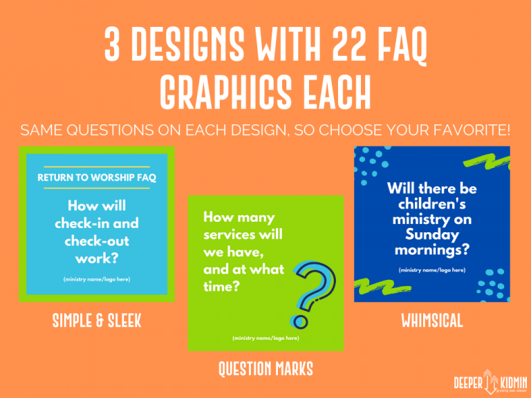 Return-To-Worship FAQ Social Media Graphic Templates – Deeper KidMin