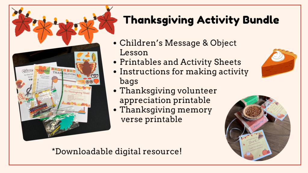 Thanksgiving Activity Bundle + Object Lesson – Deeper KidMin