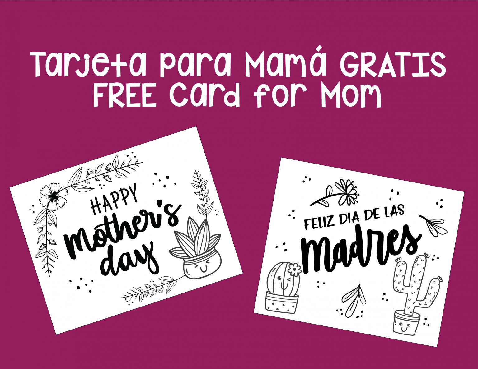 Coloring Card for Mom (English and Spanish) – Deeper KidMin