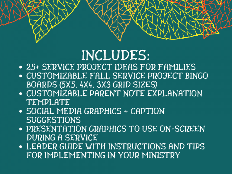 Fall Service Project Bingo – Deeper KidMin