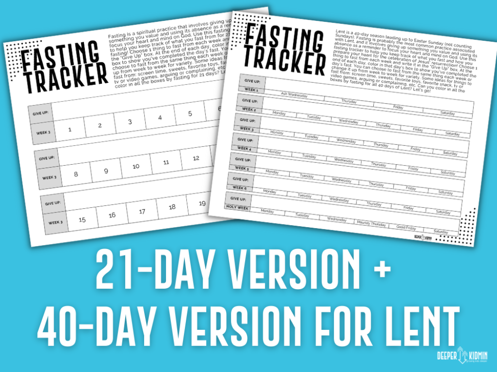 Fasting Tracker Printables – Deeper KidMin