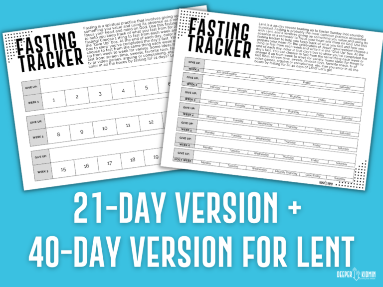 Fasting Tracker Printables – Deeper KidMin