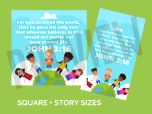 John 3:16 Memory Verse – Social Graphics – Deeper KidMin