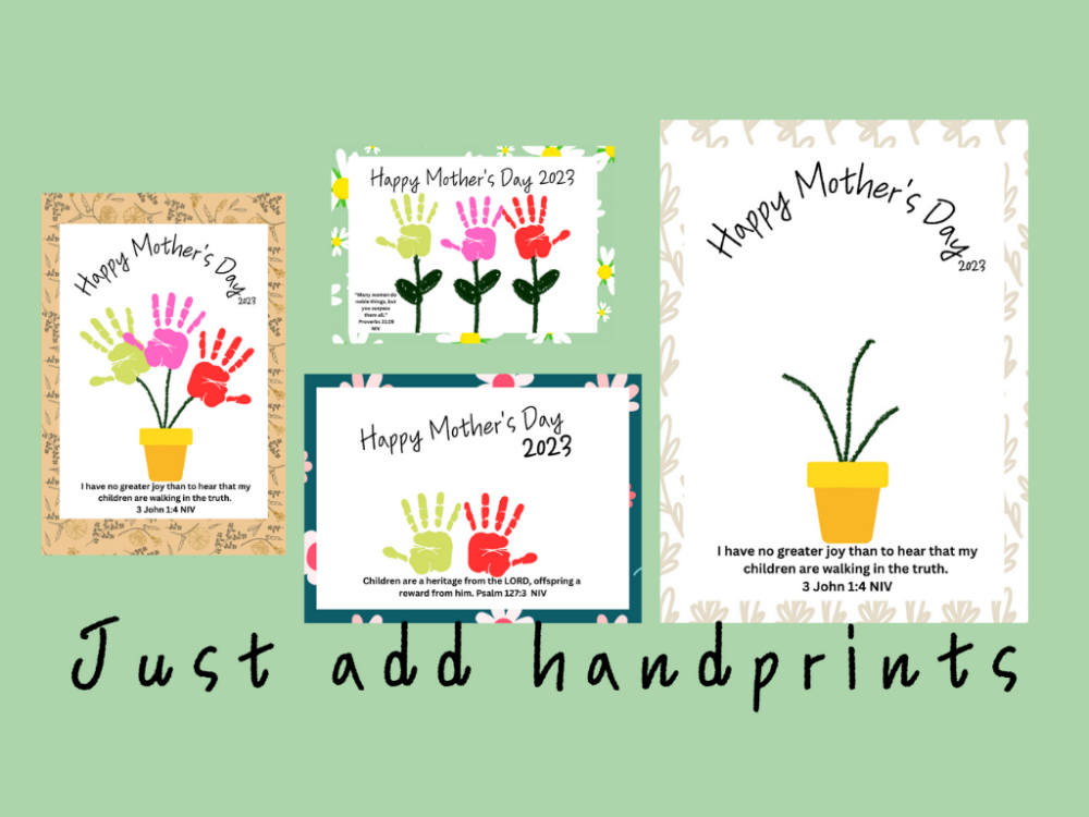 Just Add Handprints Mother’s Day Craft Printables – Deeper KidMin