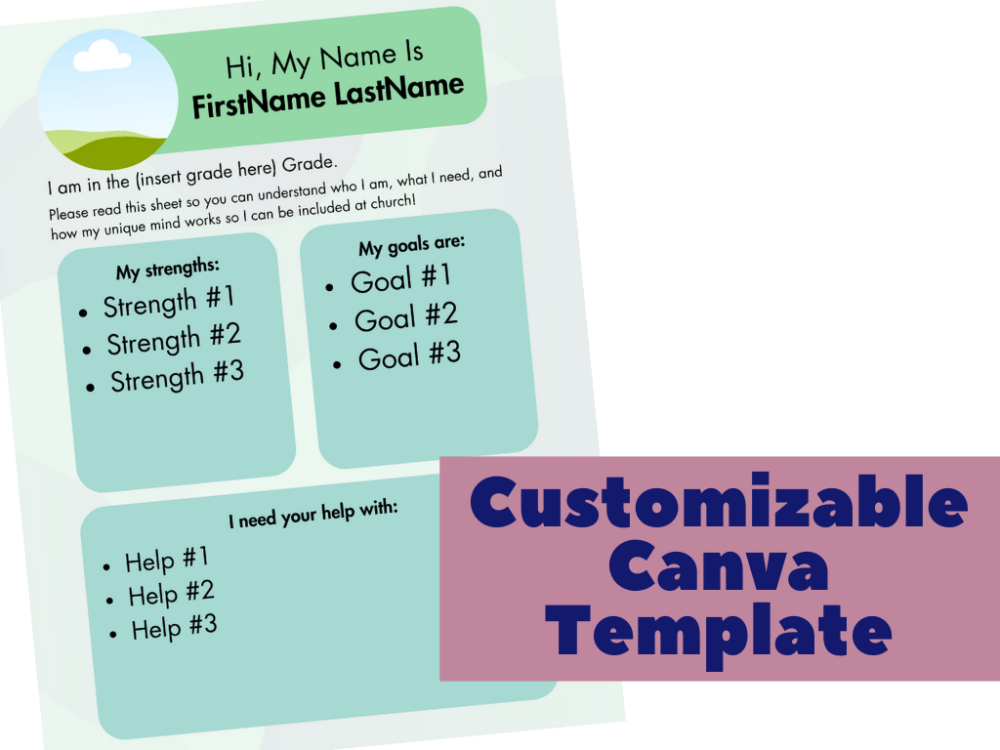 Special Needs Individualized Church Behavior Plan Template – Deeper KidMin