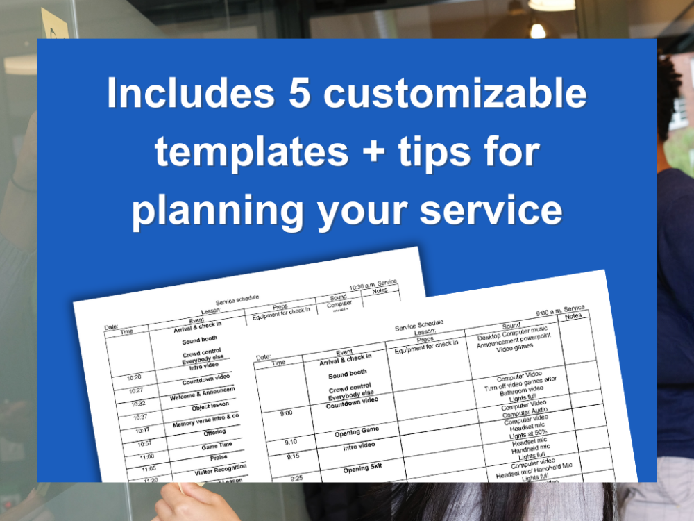 Service Planning Templates – Deeper KidMin