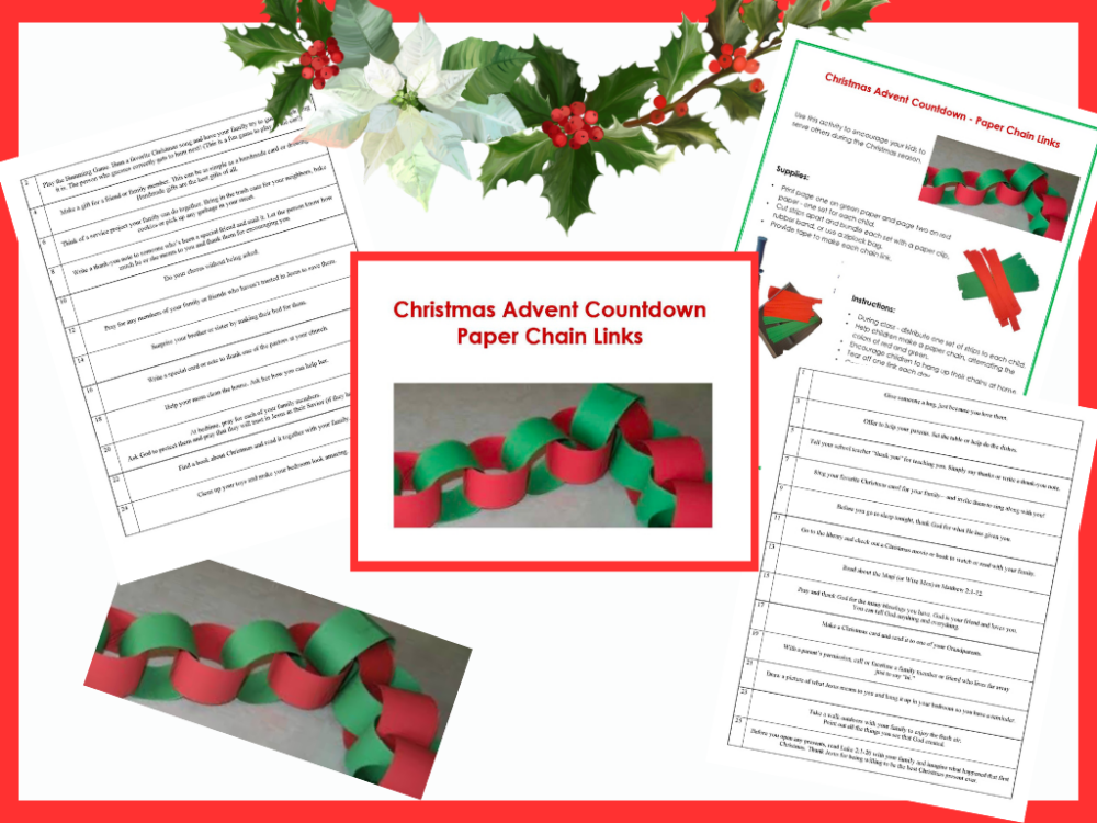 Christmas Countdown Paper Chain Printable Activity – Deeper KidMin