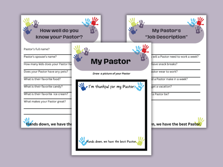 Hands Down, Best Pastor: Pastor Appreciation Printables for Kids ...