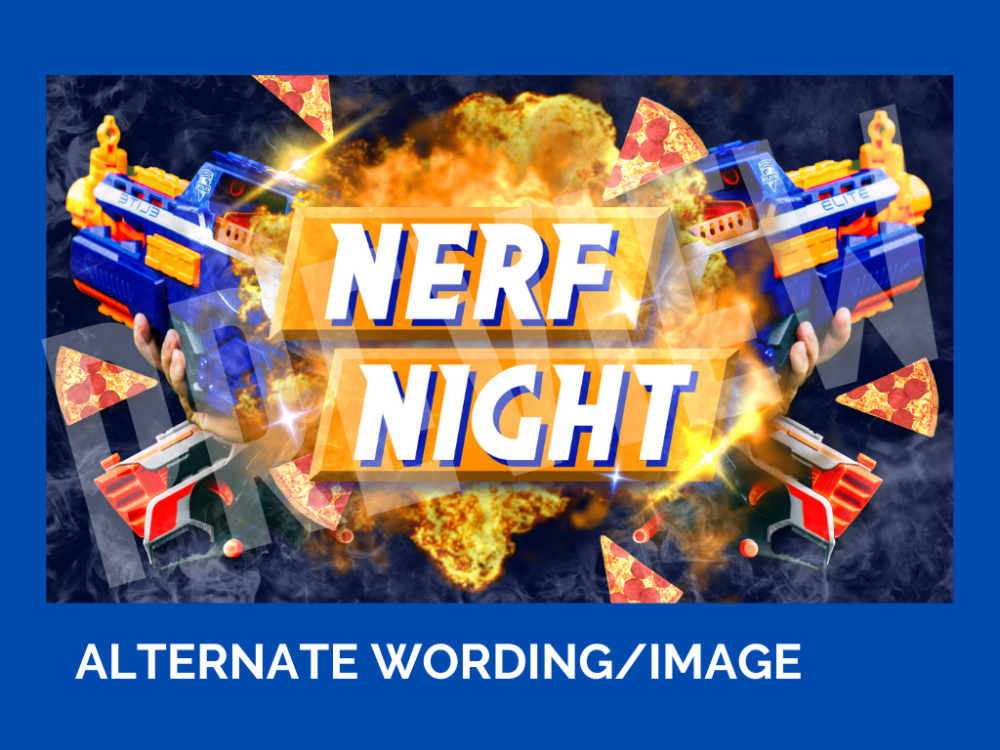 Nerf Wars and Pizza: Title Graphics – Deeper KidMin