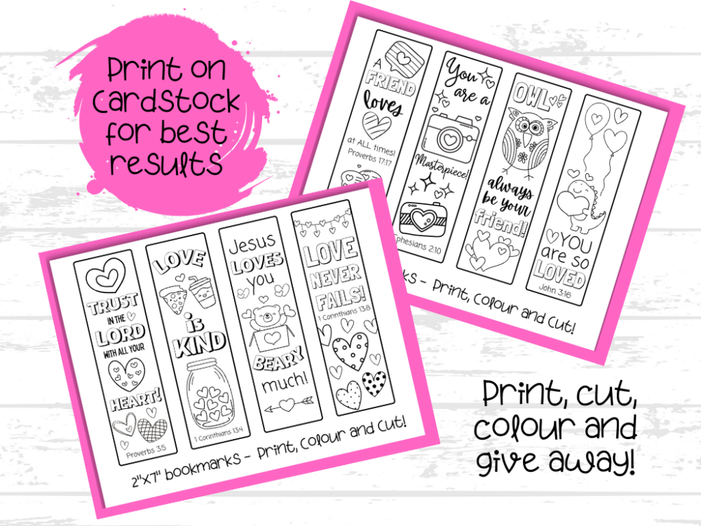 Valentine Bible Verse Bookmarks – Deeper KidMin