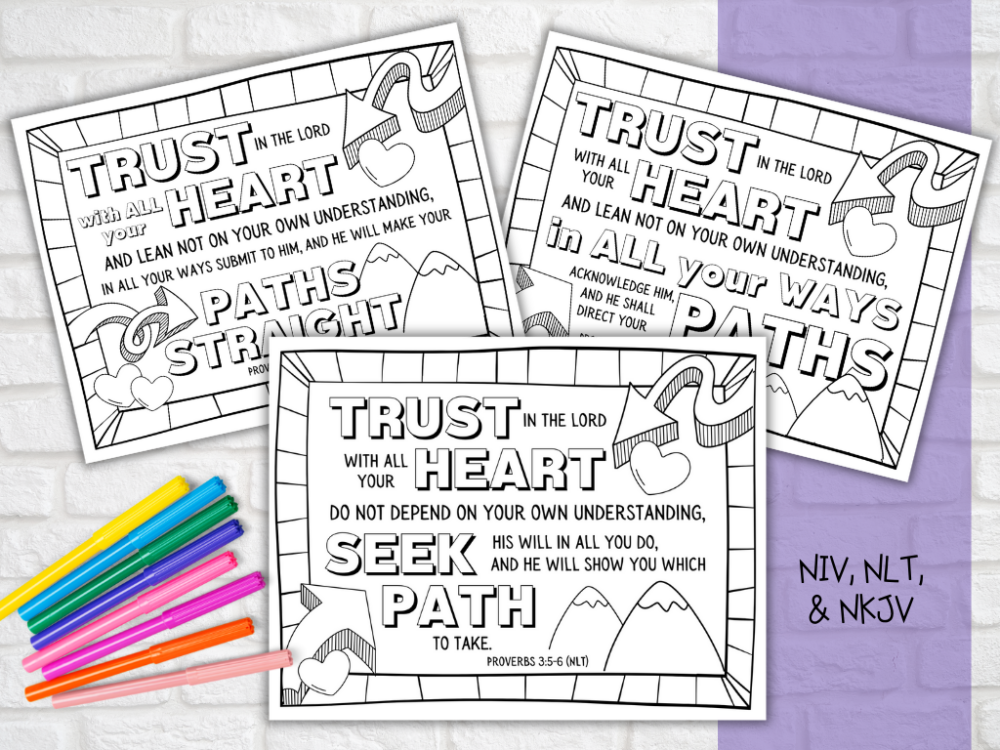 Proverbs 3:5-6 Coloring Pages – Deeper KidMin