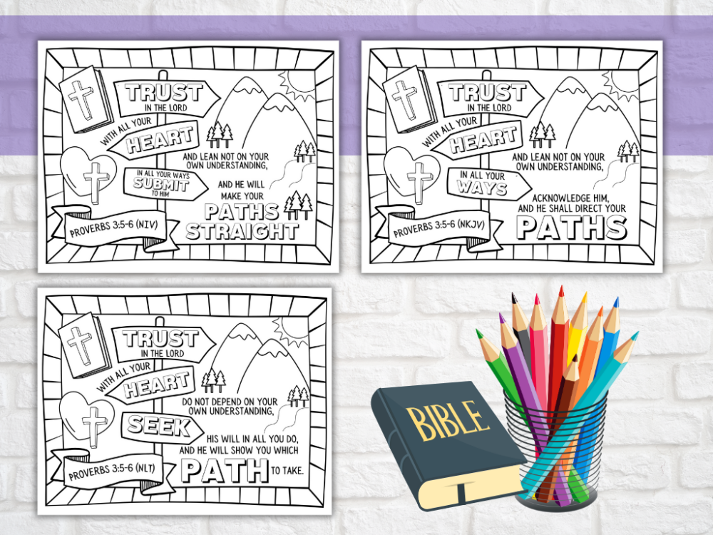 Proverbs 3:5-6 Coloring Pages – Deeper KidMin