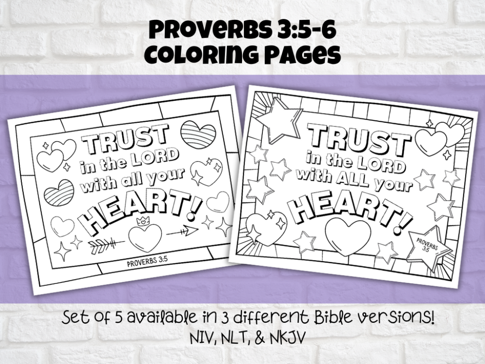 Proverbs 3:5-6 Coloring Pages – Deeper KidMin