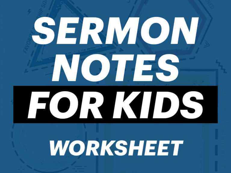 Sermon Notes for Kids Worksheet Printable – Deeper KidMin