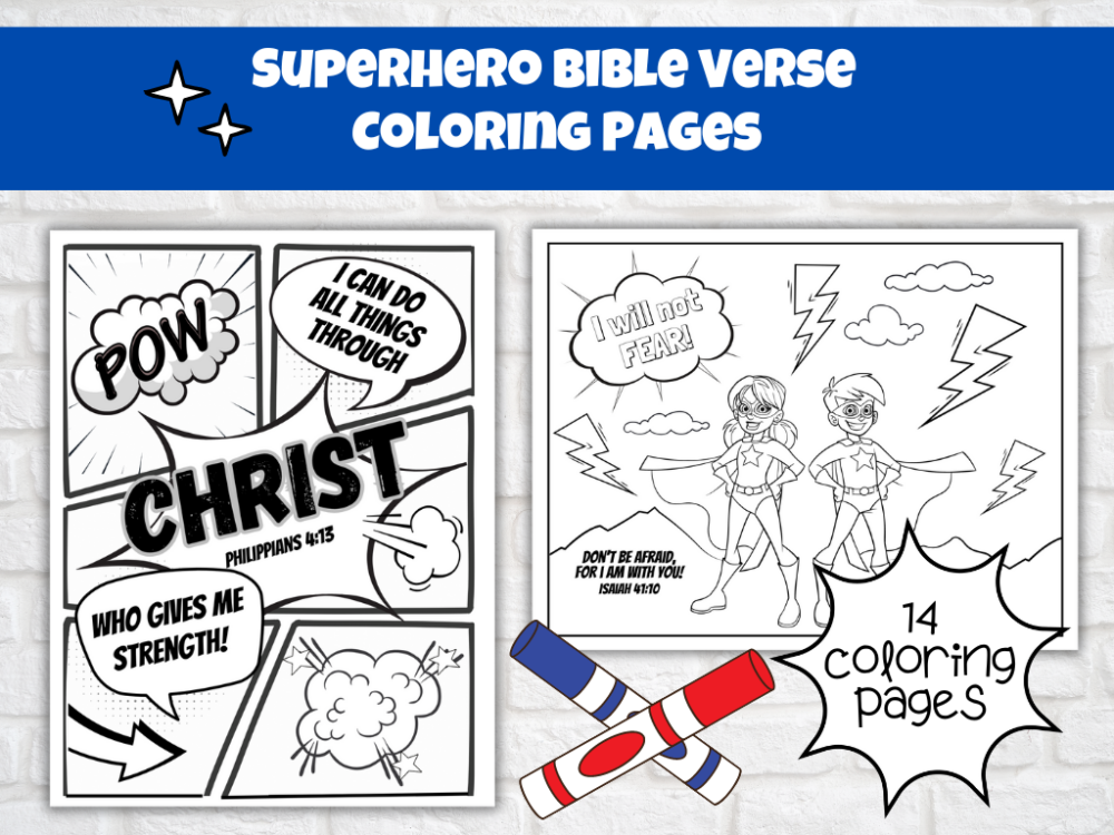 Superhero Bible Verse Coloring Pages – Deeper KidMin
