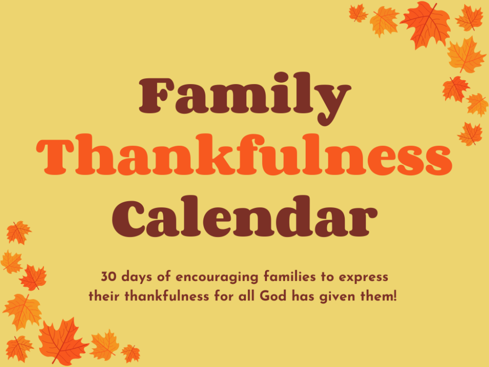 Family Thankfulness Calendar – Deeper KidMin