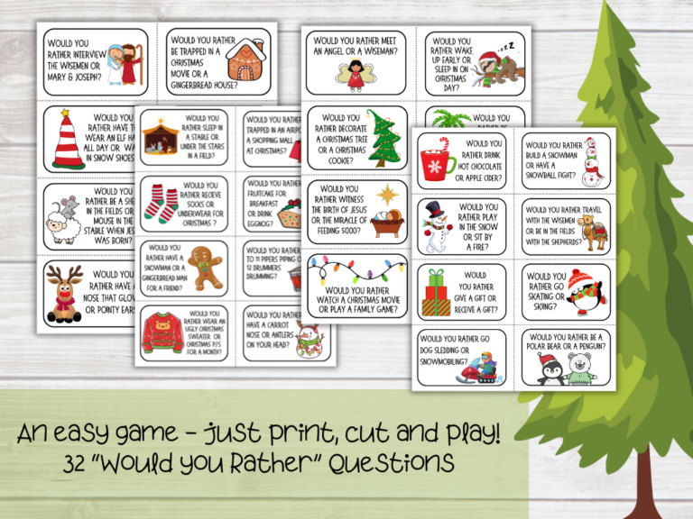 Would You Rather? Printable Christmas Game – Deeper KidMin
