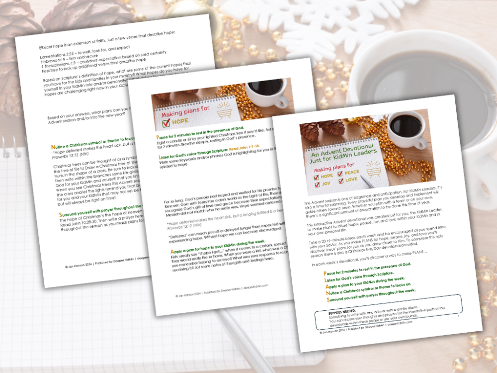 Advent Devotionals for KidMin Leaders: PLANS – Deeper KidMin