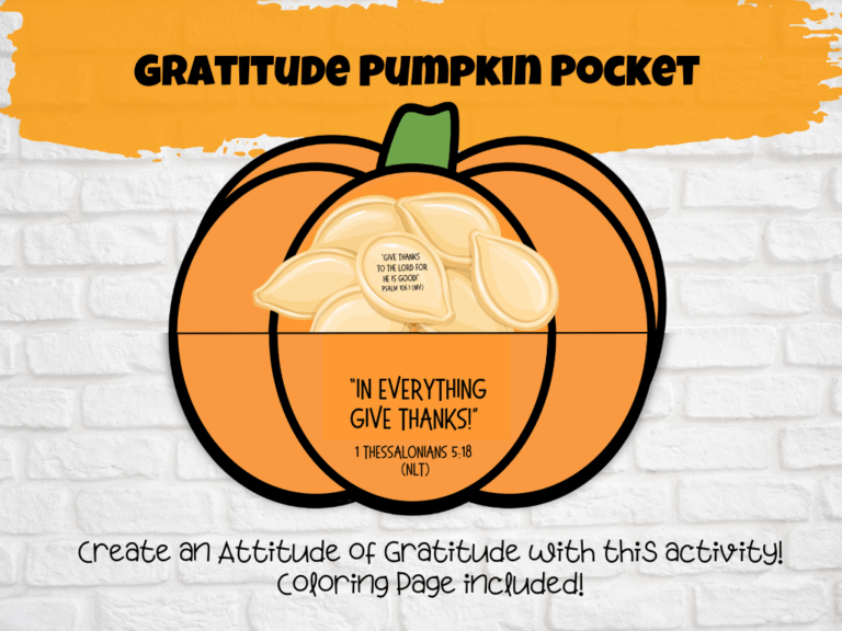 Gratitude Pumpkin Pocket Printable Craft – Deeper KidMin