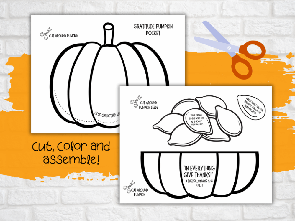 Gratitude Pumpkin Pocket Printable Craft – Deeper KidMin