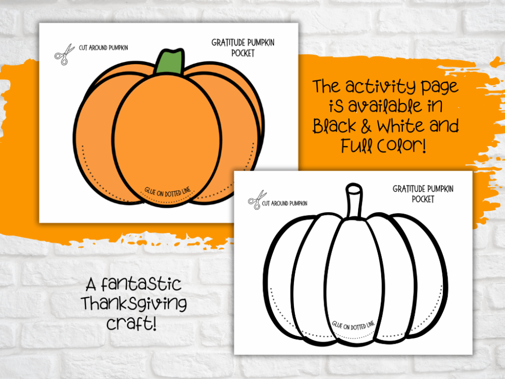 Gratitude Pumpkin Pocket Printable Craft – Deeper KidMin