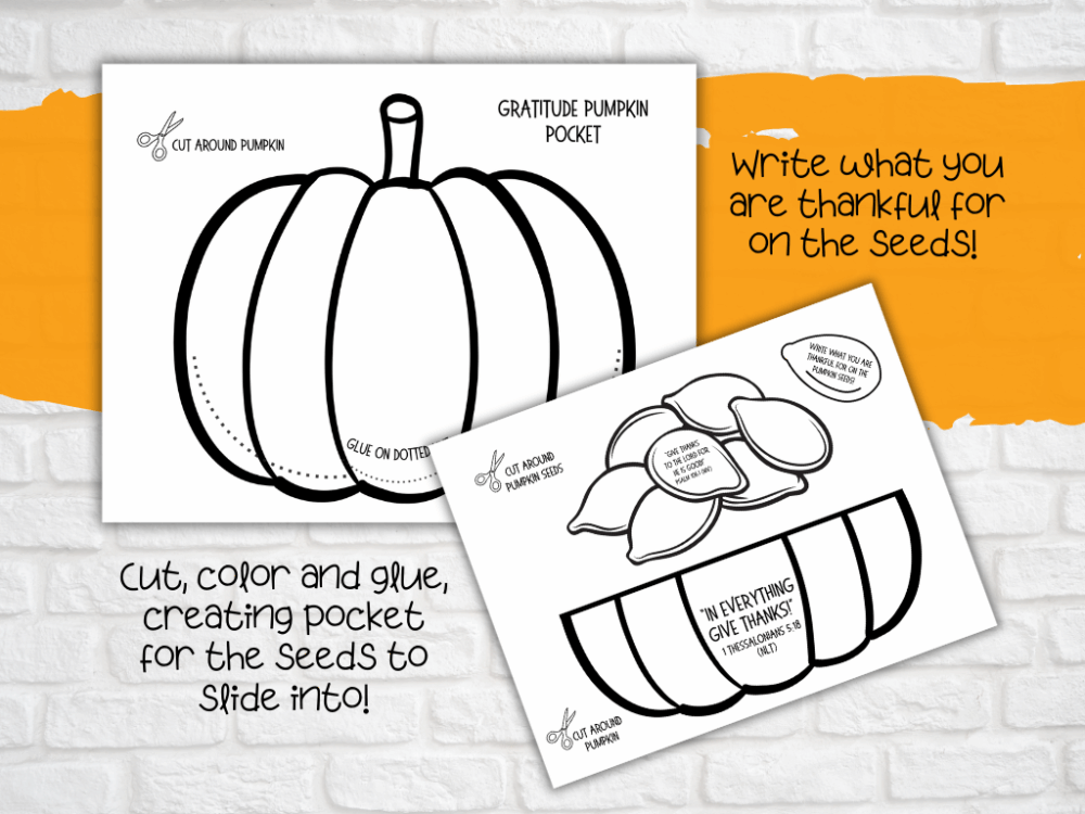 Gratitude Pumpkin Pocket Printable Craft – Deeper KidMin
